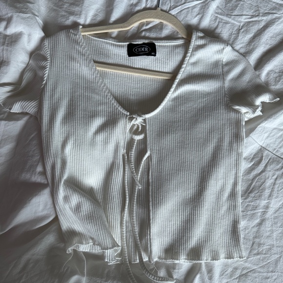 Cider | Tops | Cider Ribbed Tie Front Top | Poshmark